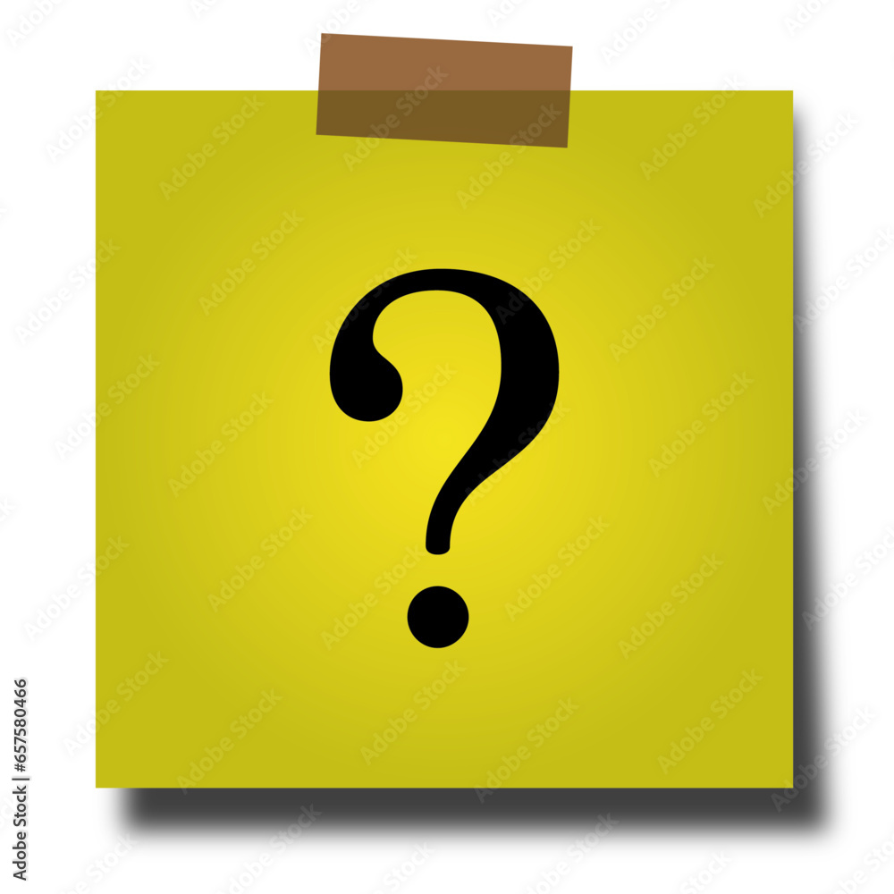 Question mark on a sticky note, Explanation required. Asking for a ...