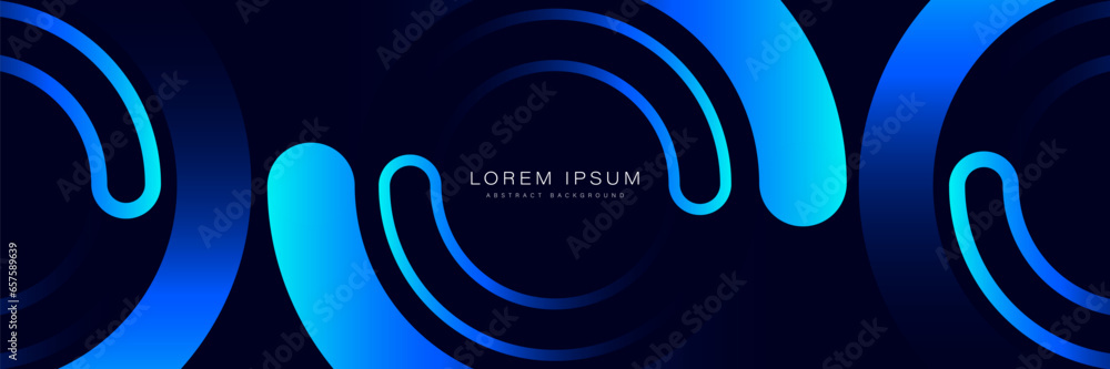 Abstract blue gradient circle on dark blue background. Swirl circular ...