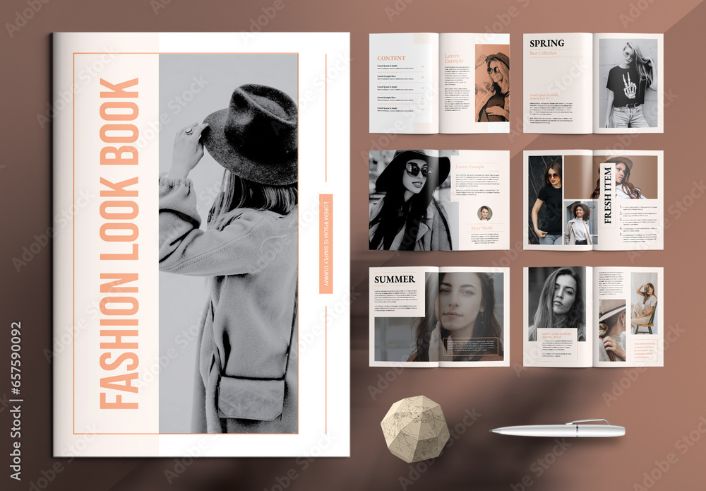 Fashion Look Book Brochure Layout Stock Template | Adobe Stock