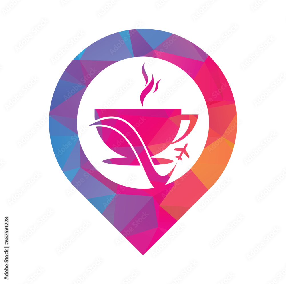 Travel coffee logo design illustration. Traveling Coffee logo design ...