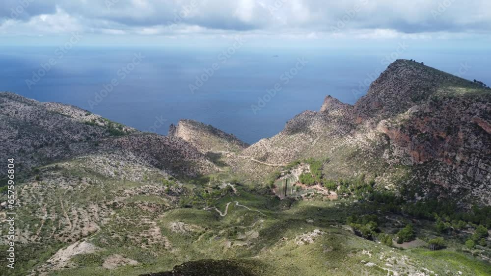 Scenic drone footage of the Coll de Sa Gramola, Mallorca. Fascinating ...