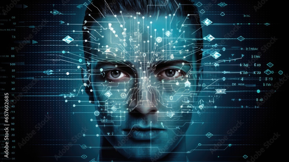 Visualize a person using biometric authentication methods for secure ...