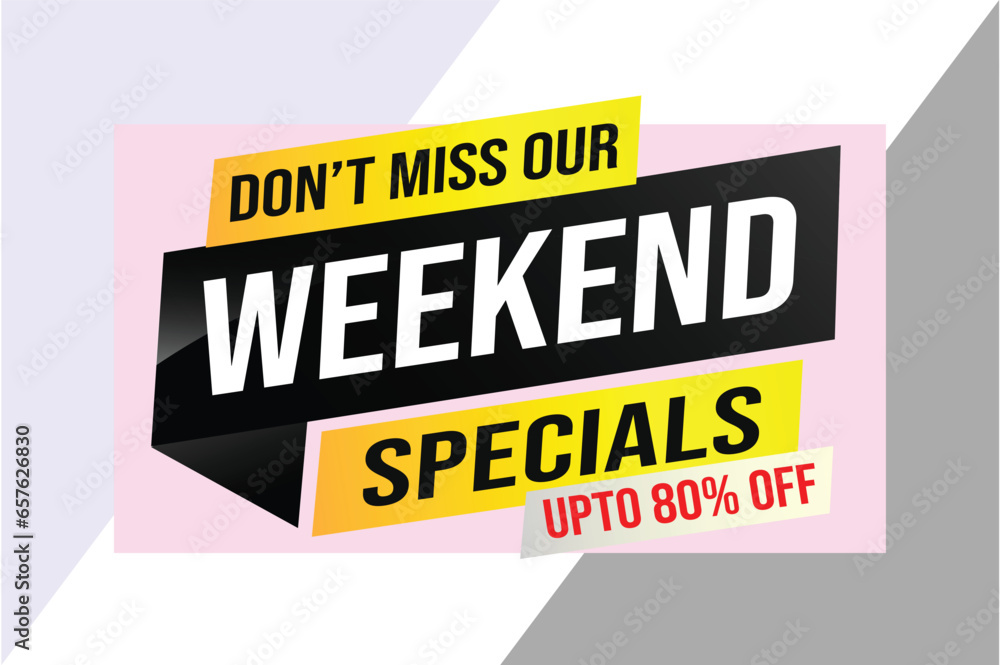 weekend specials word concept vector illustration with megaphone and 3d ...