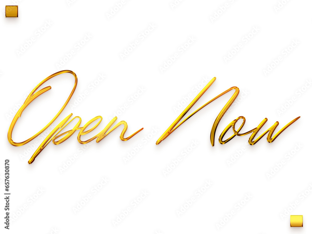 Open Now Gold PNG Typography Text Transparent Image Stock Illustration ...