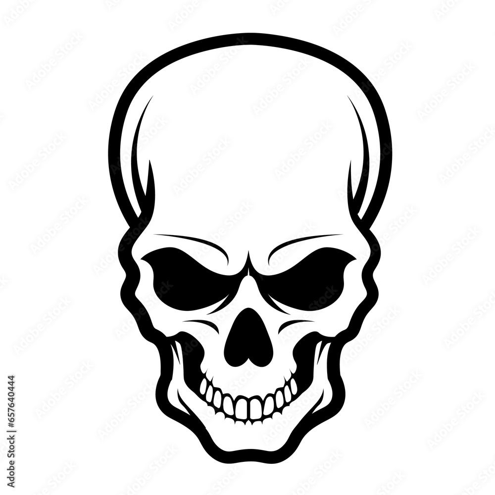 skull logo icon tattoo vector illustration clipart isolated on white ...