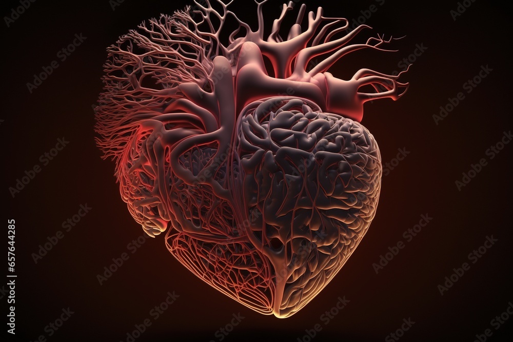 Brain is heart shaped, brain is heart, heart is brain, digital art ...