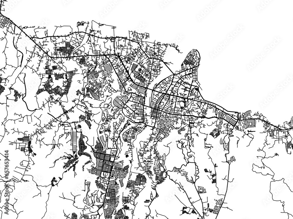 Vector road map of the city of Cagayan de Oro in the Philippines with ...