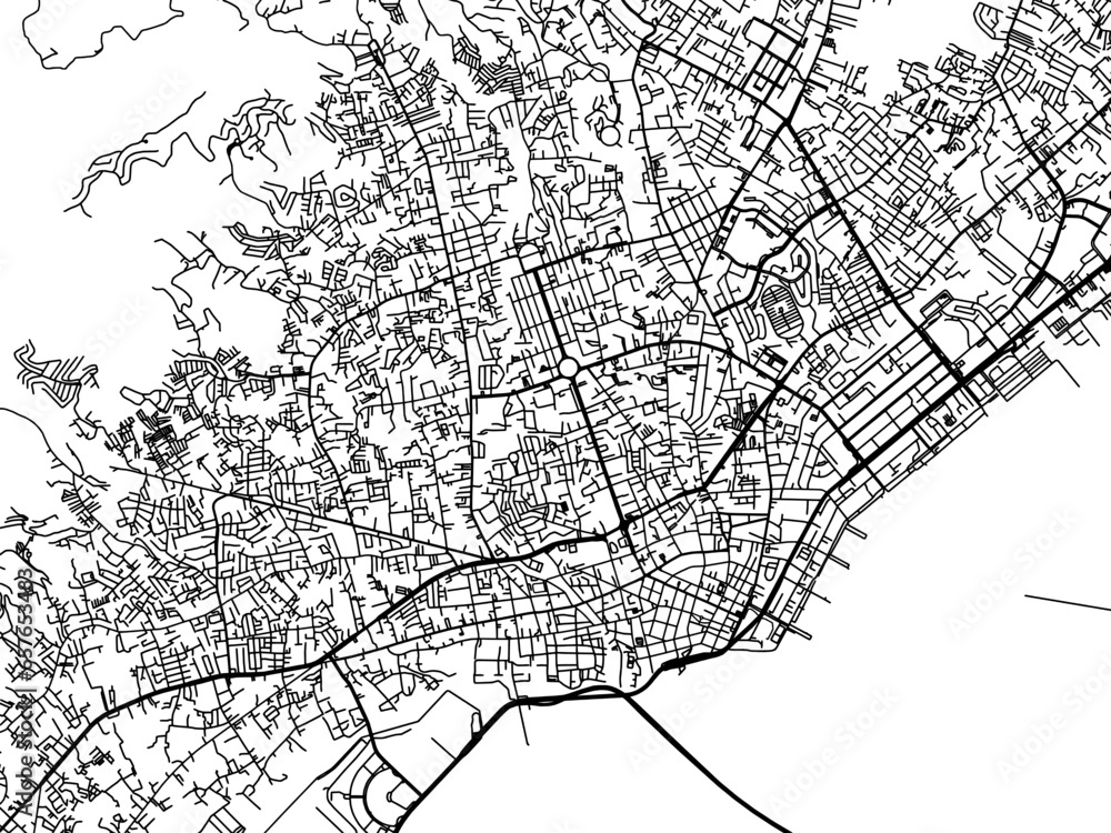 Vector road map of the city of Cebu City in the Philippines with black ...