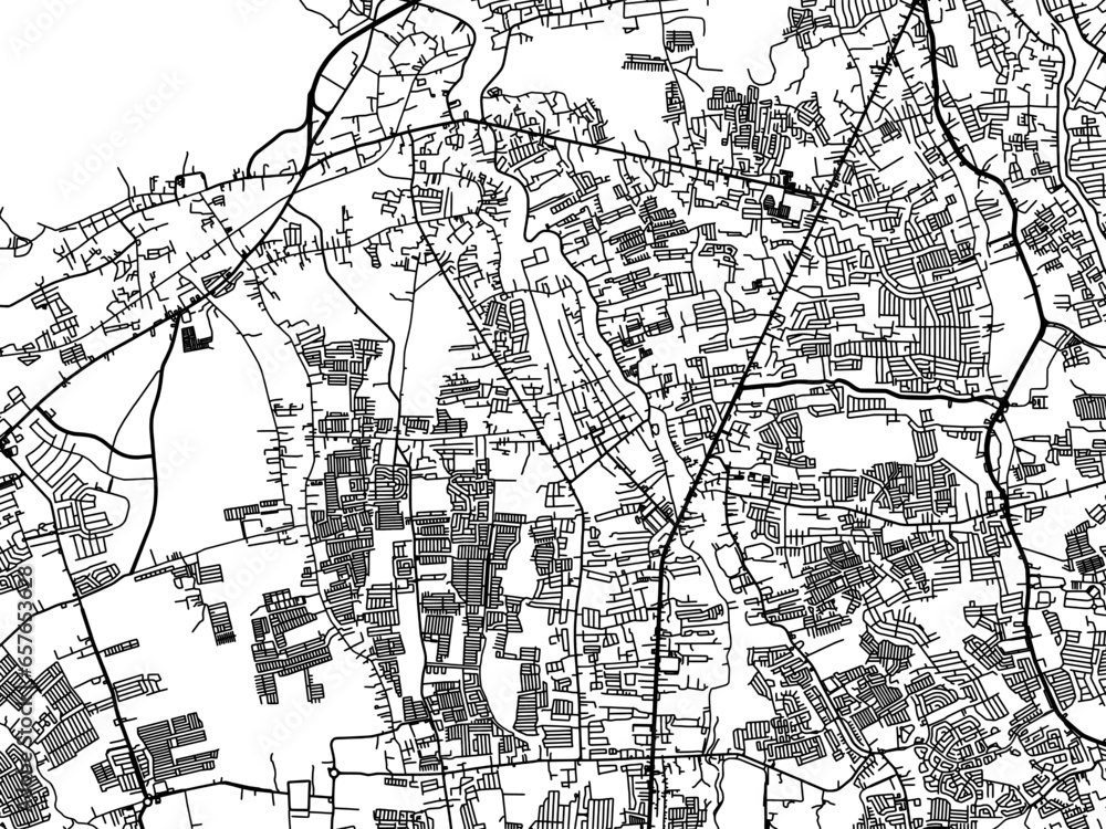 Vector road map of the city of Imus in the Philippines with black roads ...