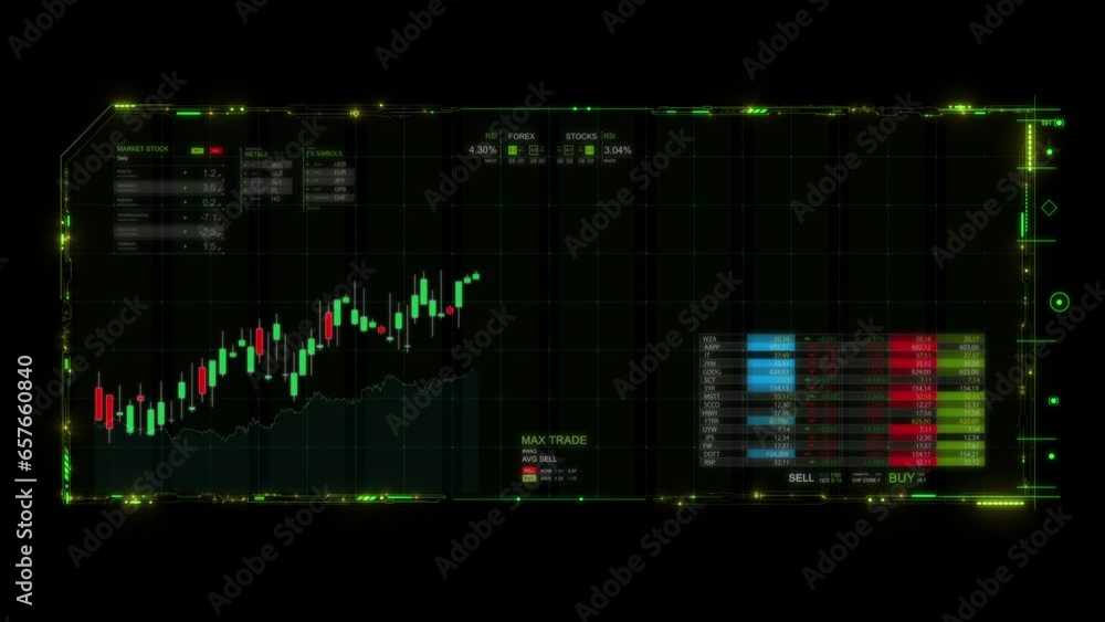 Colorful Infographic with Animated Graphs, Charts, Data And Stock ...
