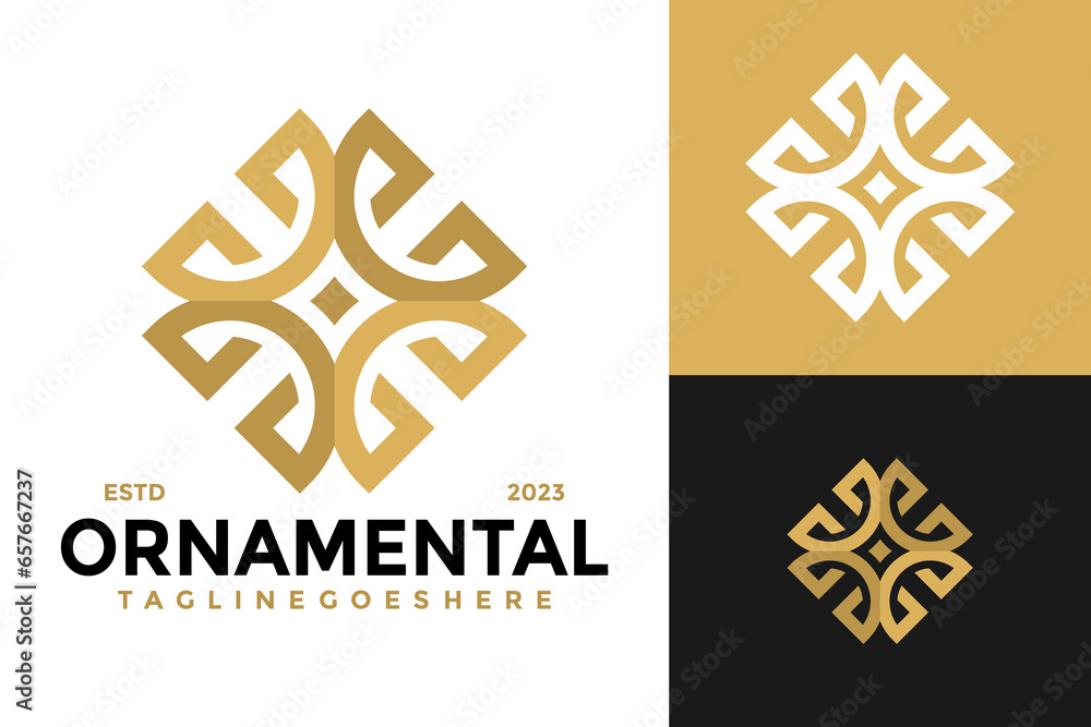 Letter C Ornamental Logo design vector symbol icon illustration Stock ...