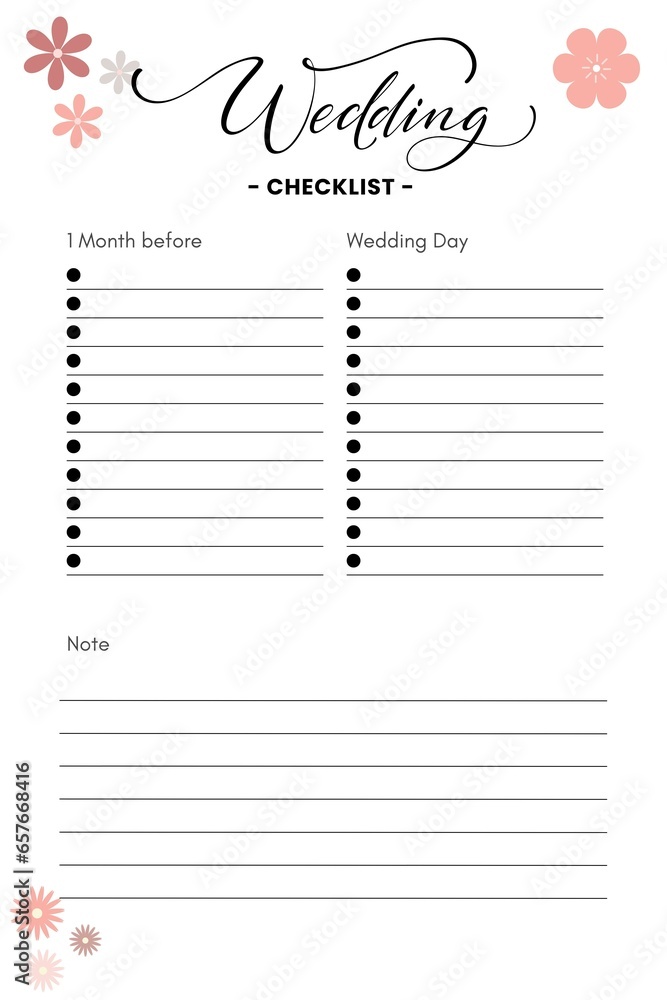 Wedding guest list template, list planner, list tracker, wedding guests ...