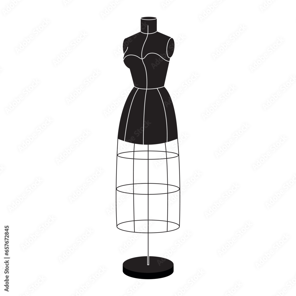 Women mannequin. Dressmaking sewing tailors dummy. Designers fabric ...