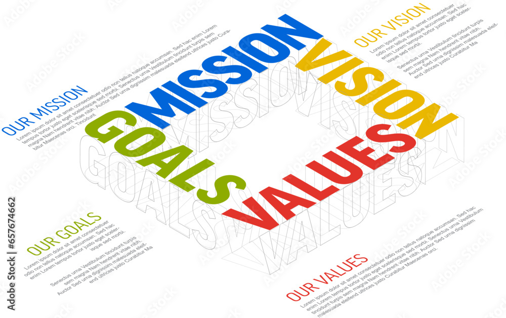 Light Company profile statement - mission, vision, values, goals in 3d ...