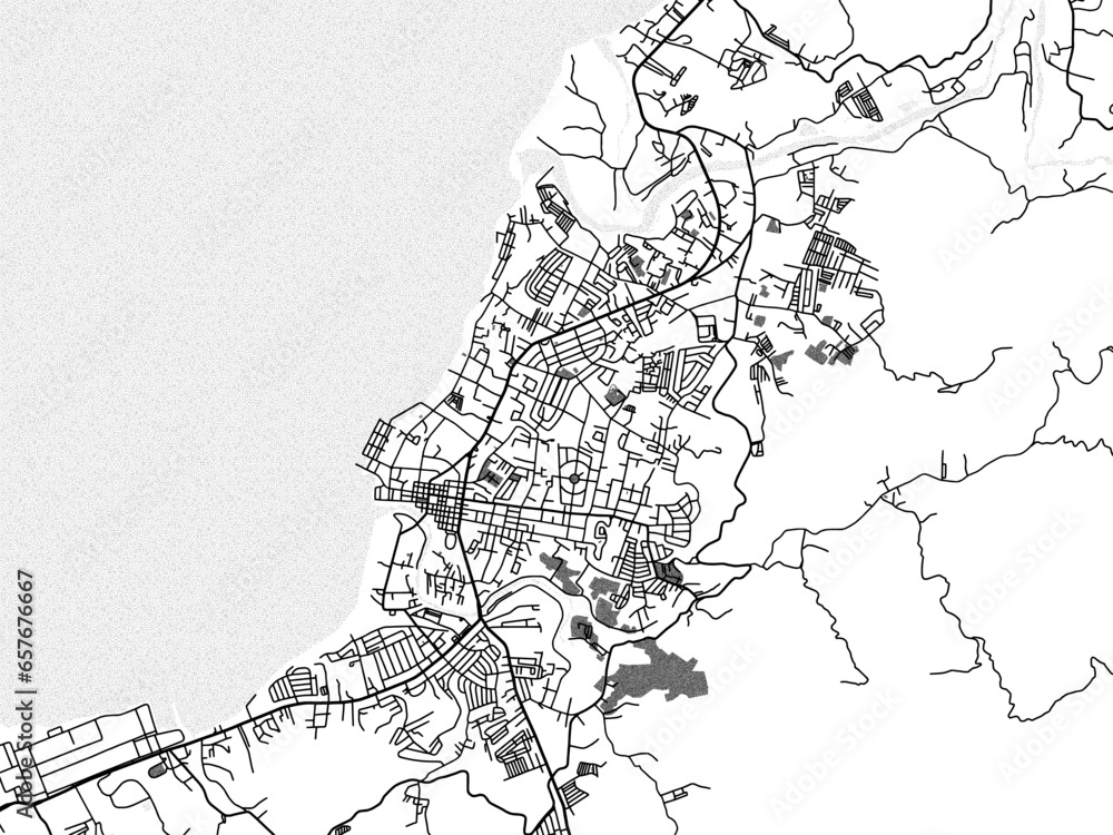 Greyscale vector city map of Iligan in the Philippines with with water ...