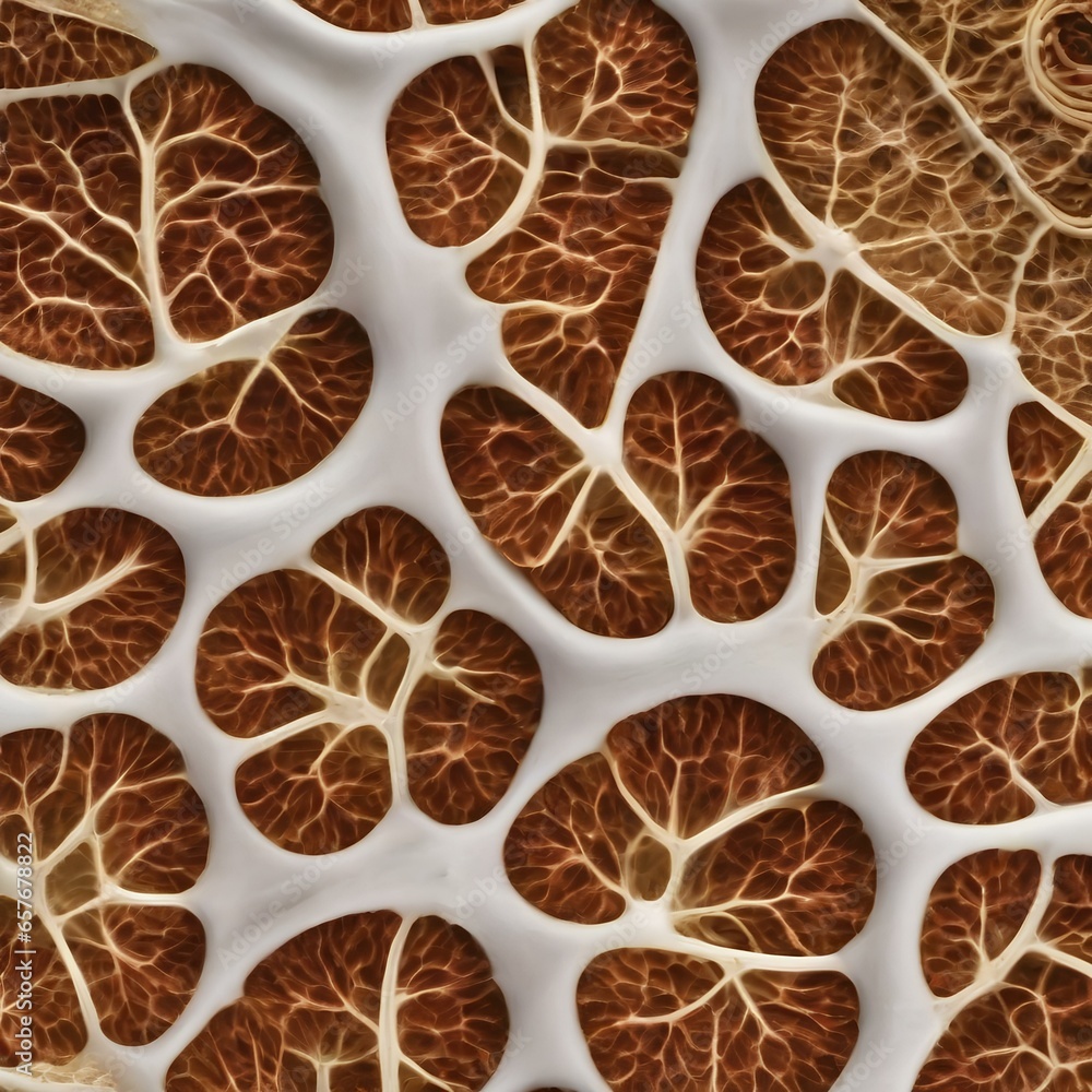 A microscopic view of a cross-section of a plant stem, revealing its ...