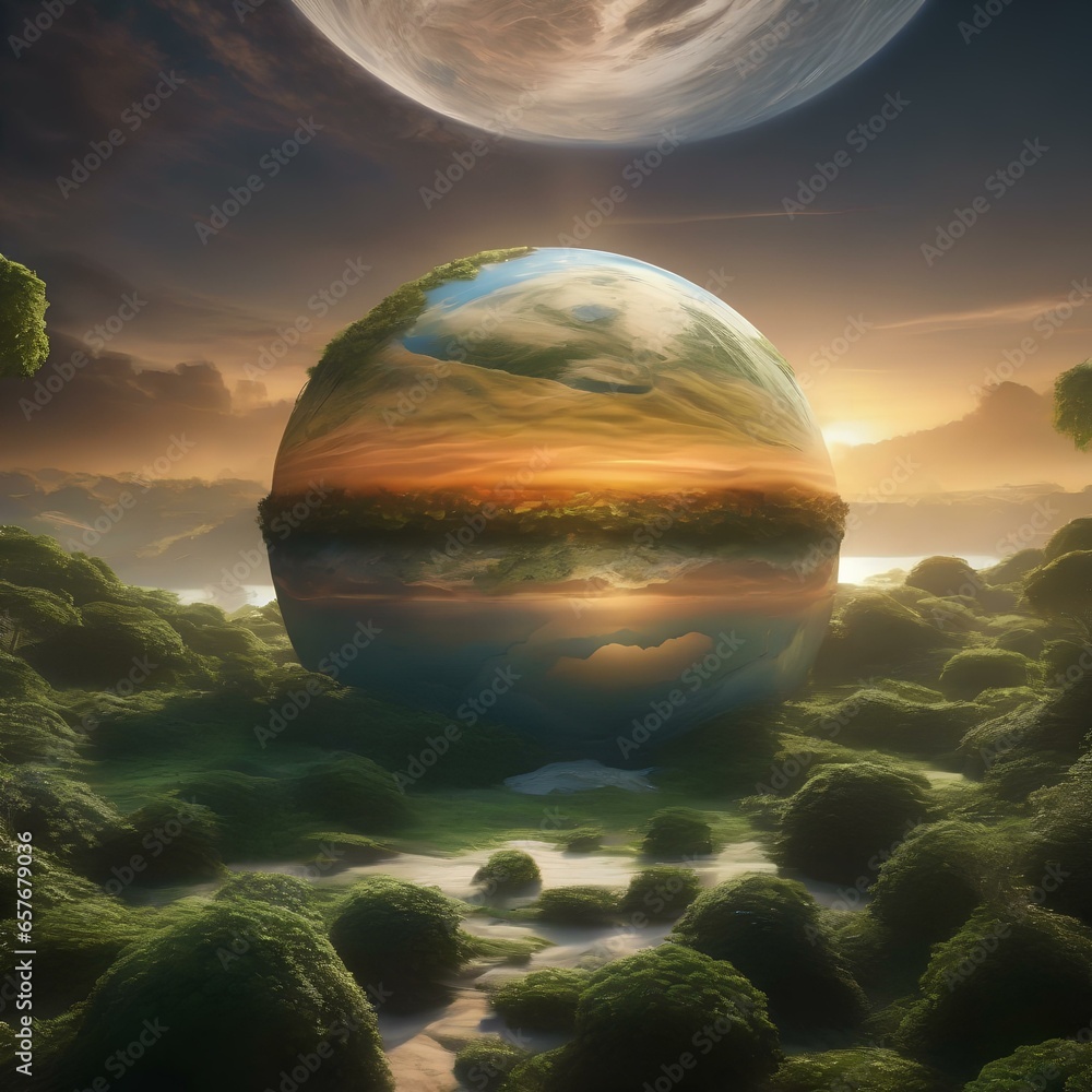 An artist's rendition of a terraformed Venus with a transformed climate ...