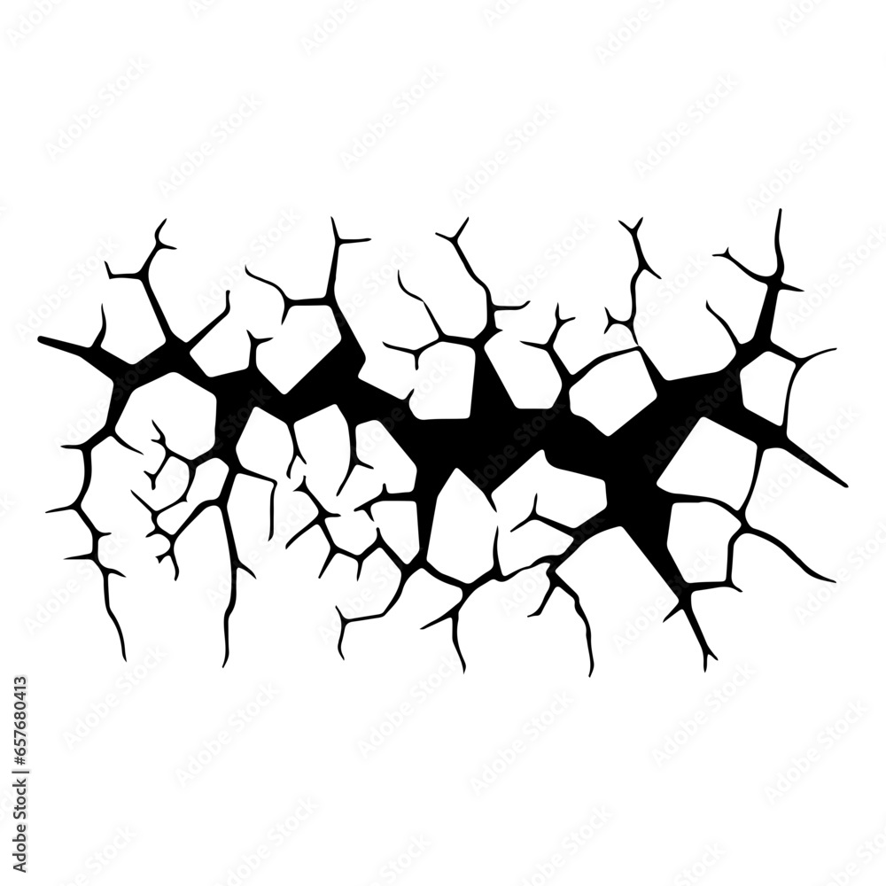 crack, Surface cracked ground. Sketch crack texture. Split terrain ...