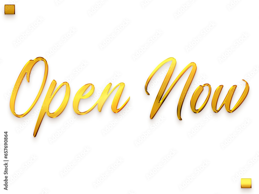 Open Now Gold PNG Typography Text Transparent Image Stock Illustration ...