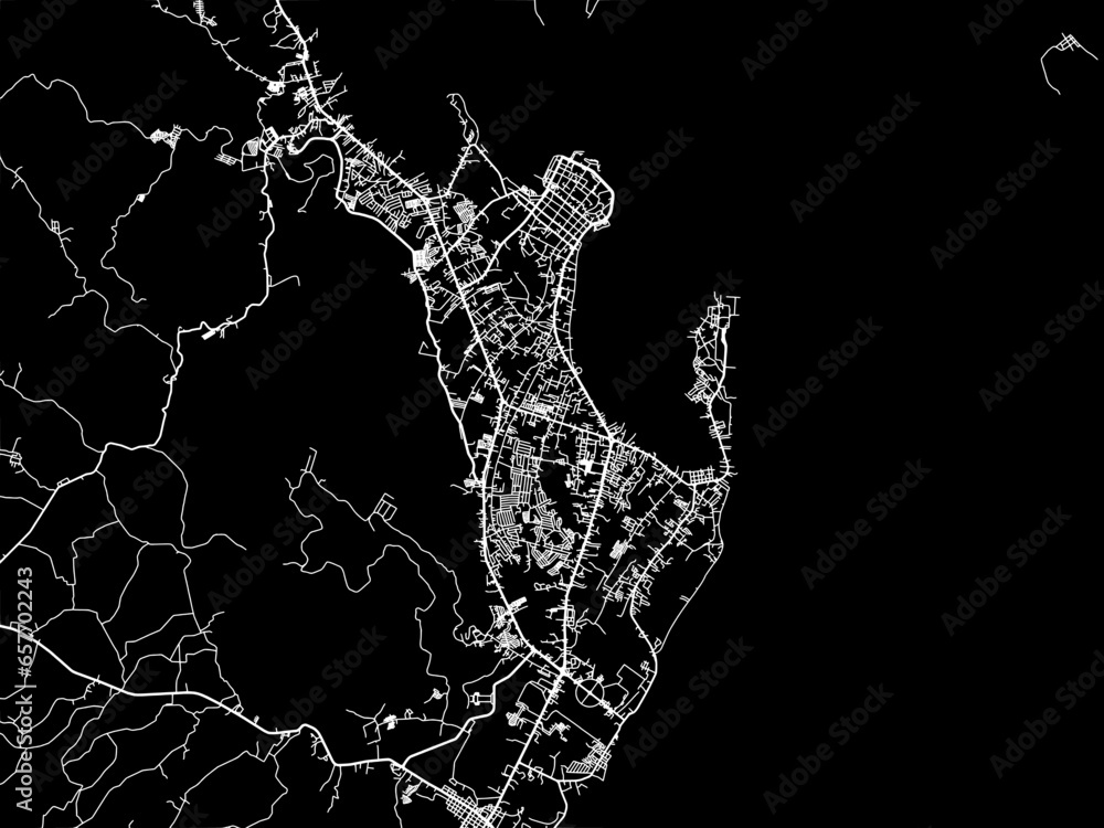 Vector road map of the city of Tacloban in the Philippines with white ...