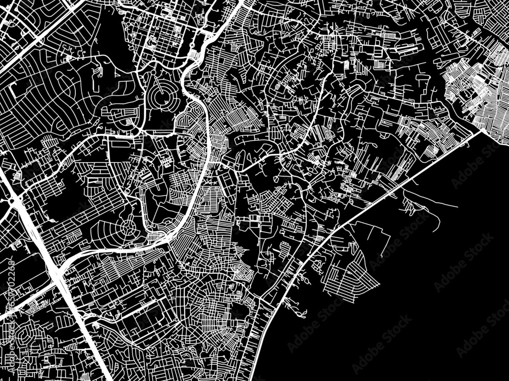 Vector road map of the city of Taguig in the Philippines with white ...