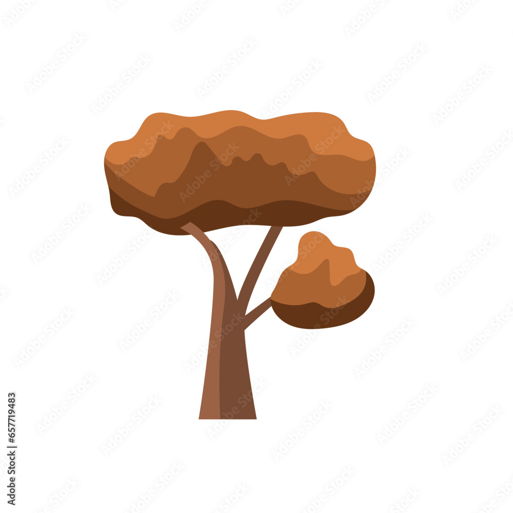 Abstract cartoon tree vector illustration isolated on white background ...