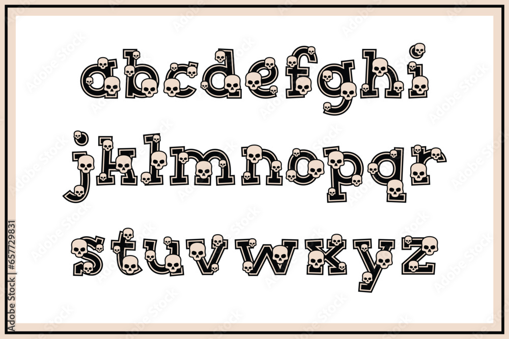 Versatile Collection of Skull Alphabet Letters for Various Uses Stock ...