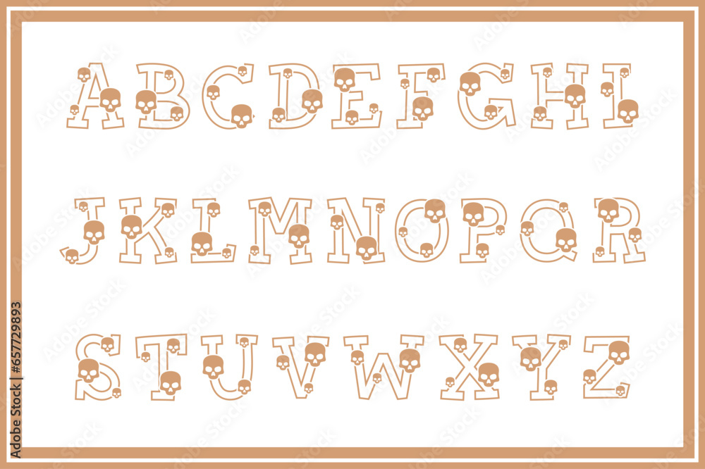 Versatile Collection of Skull Alphabet Letters for Various Uses Stock ...