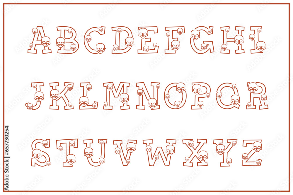 Versatile Collection of Skull Alphabet Letters for Various Uses Stock ...