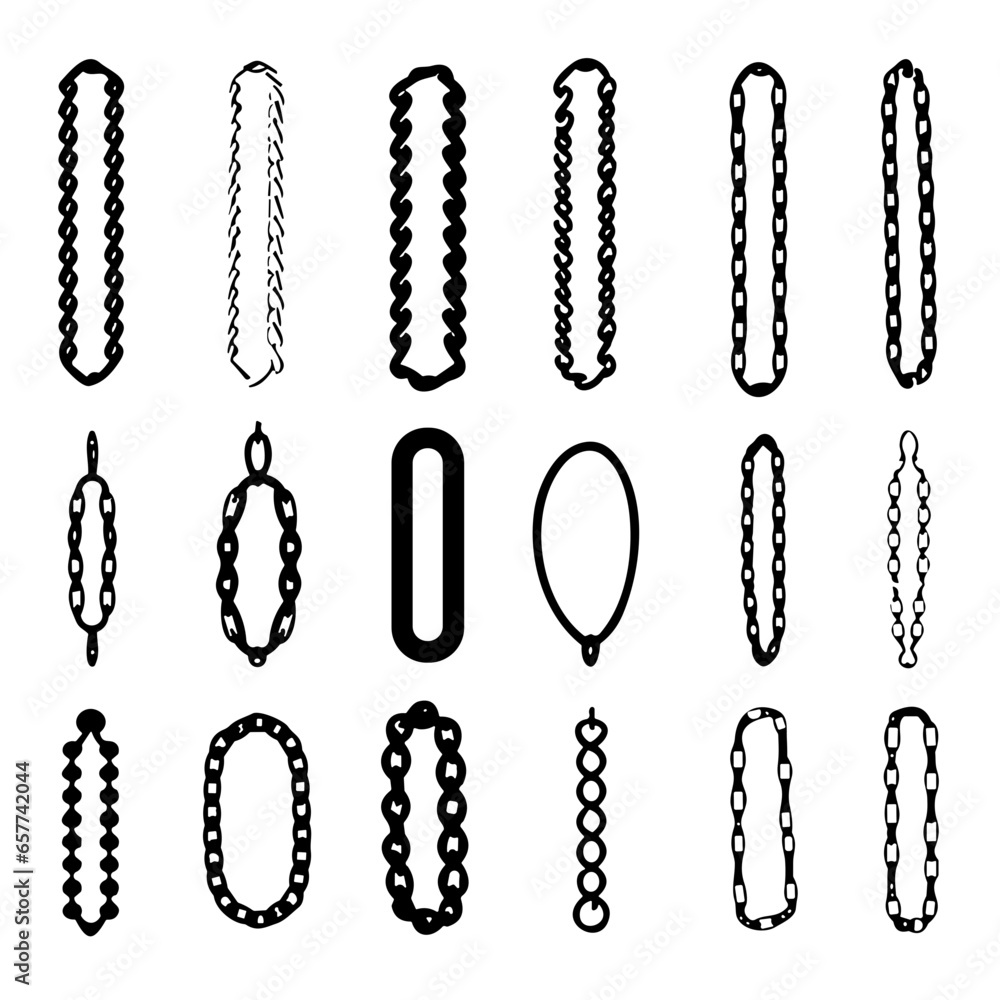 set of chains Stock Vector | Adobe Stock