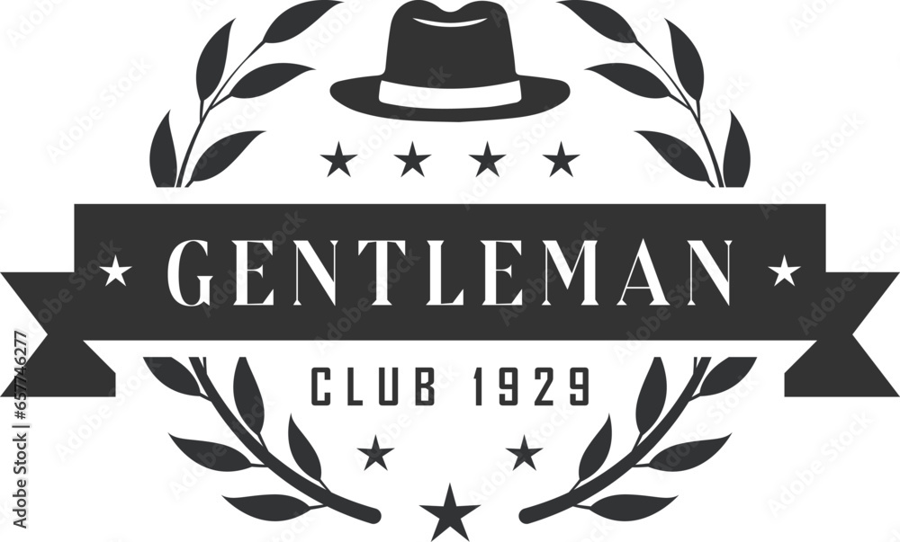 vintage cow bow hat emblems, labels, badges and design elements. Stock ...