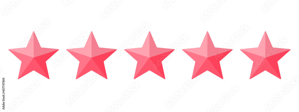 Five Pink Stars on Transparent Background. Pattern of five stars ...