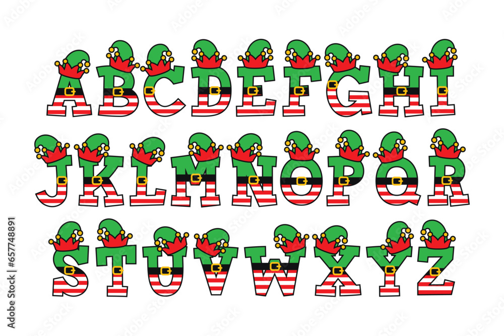 Versatile Collection of Elf Alphabet Letters for Various Uses Stock ...