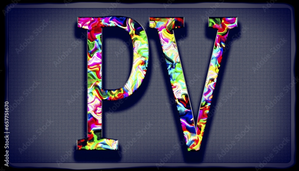 Double letter signature PV in an unique design named Painter rough ...