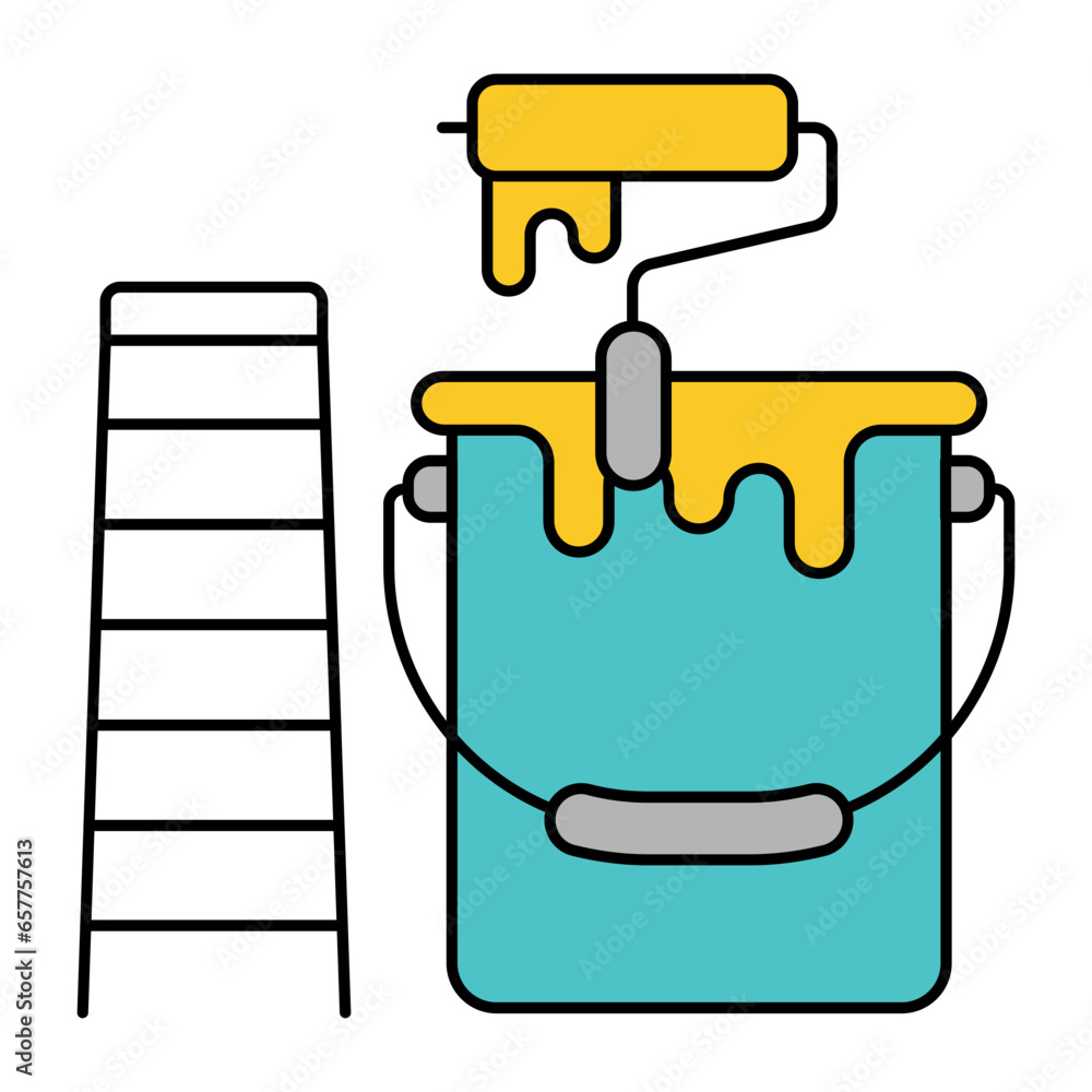 painter and decorator vector icon design, Handyman Services symbol ...