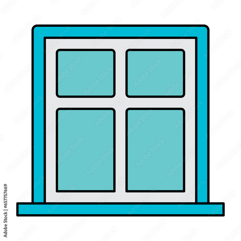 Closed Tinted Windows Frame vector color icon design, Handyman Services ...