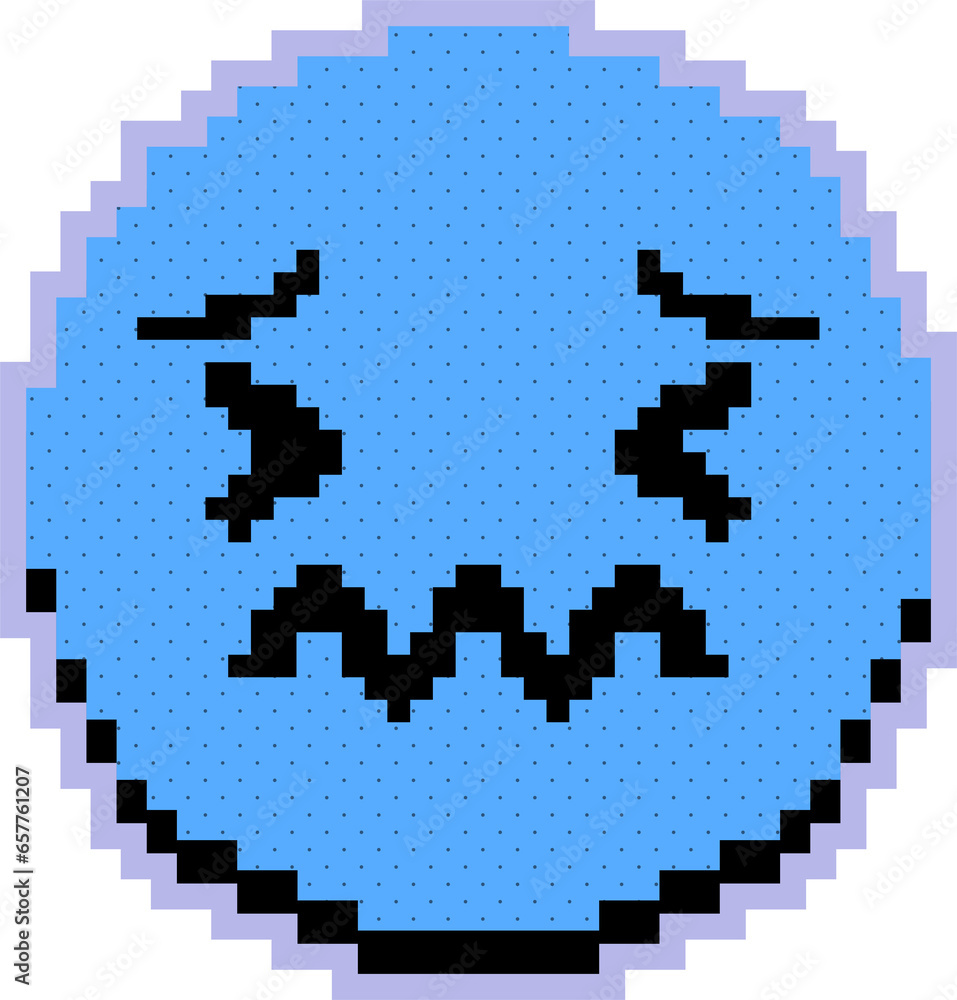 sick face emoticon pixel art Stock Illustration | Adobe Stock