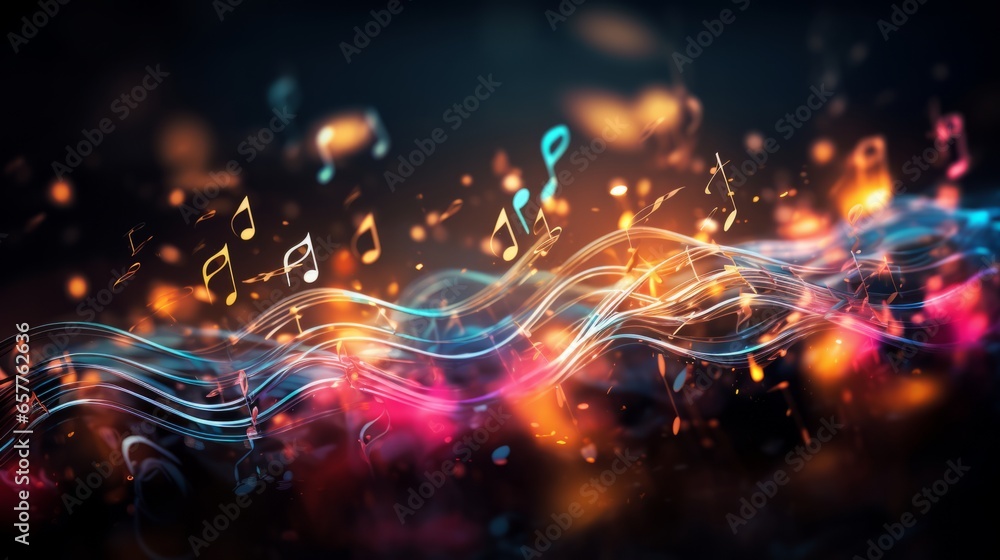 "Capturing the essence of music, this vibrant image showcases musical ...