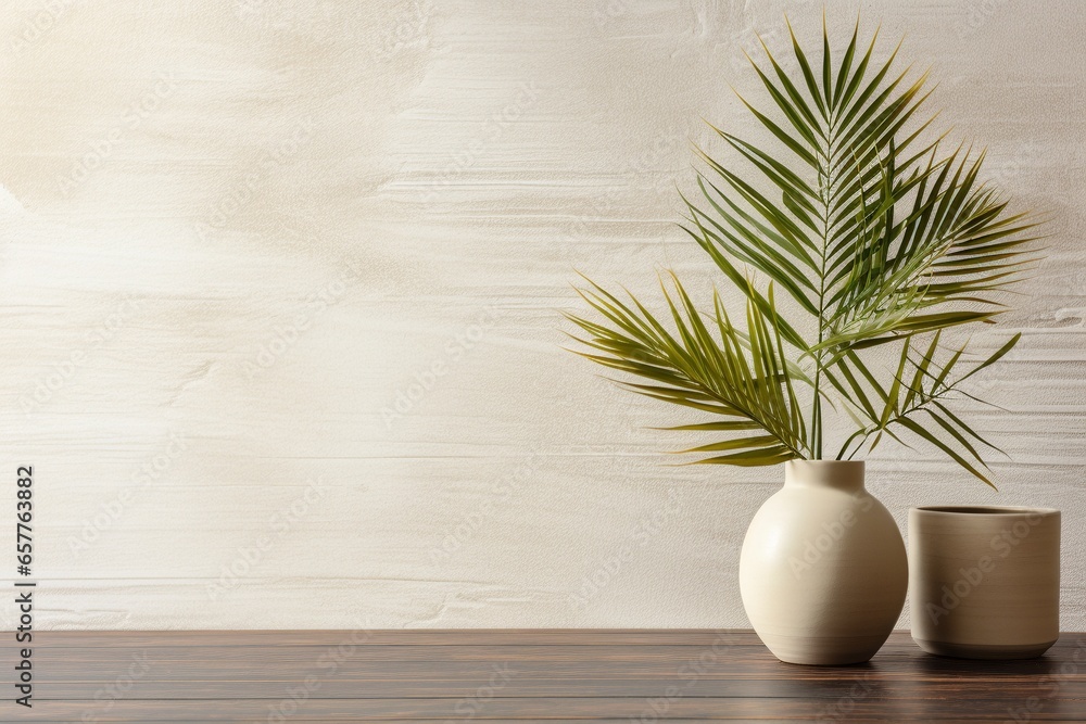 mock up presentation template beige background tree and plant and ...