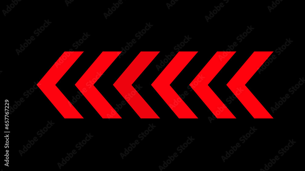 Red arrows symbols. arrow sign. Warning striped arrow. Safety type ...