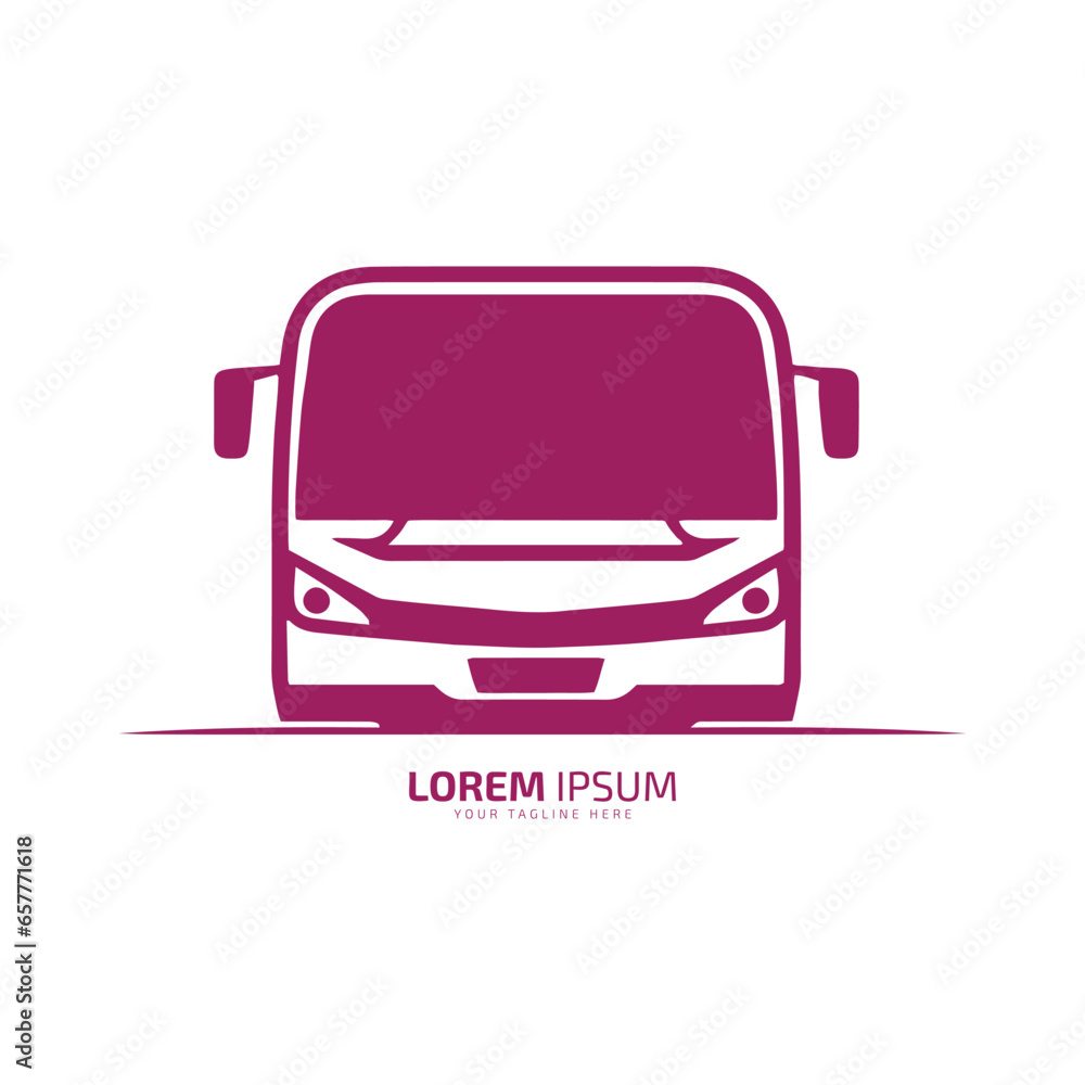 Bus logo school bus icon silhouette vector isolated design Stock Vector ...