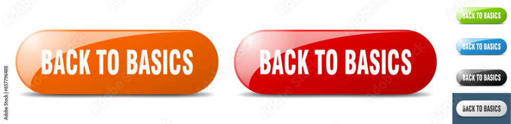 back to basics button. key. sign. push button set Stock Vector | Adobe Stock