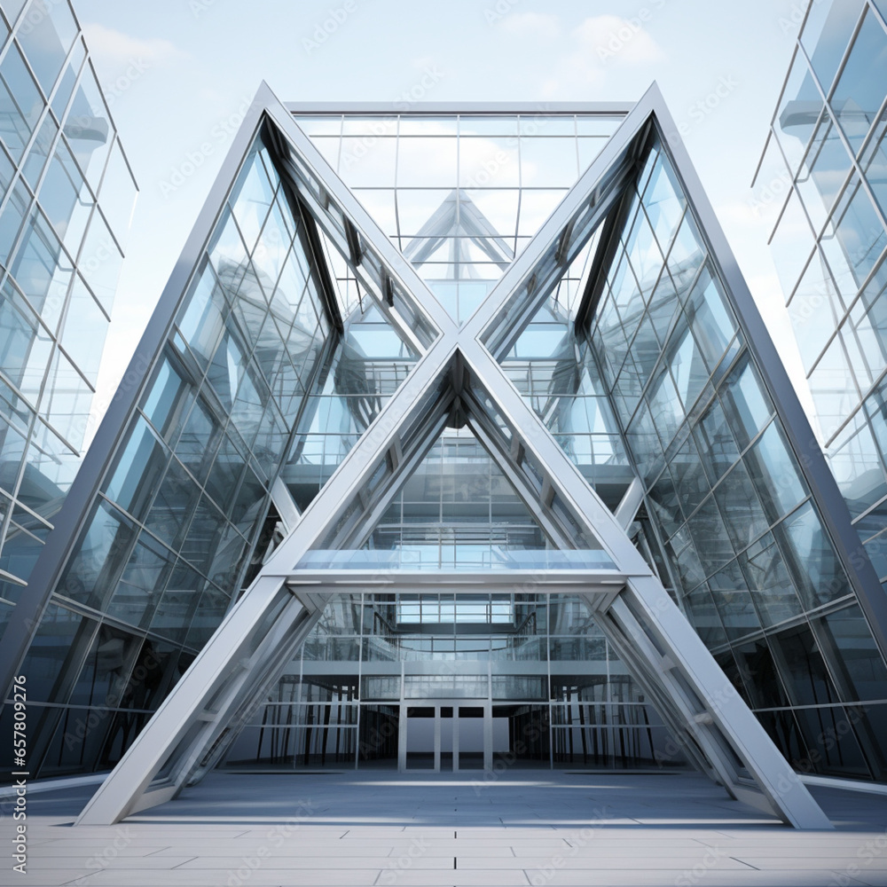 wider structural building in new modern shape with steel structure ...