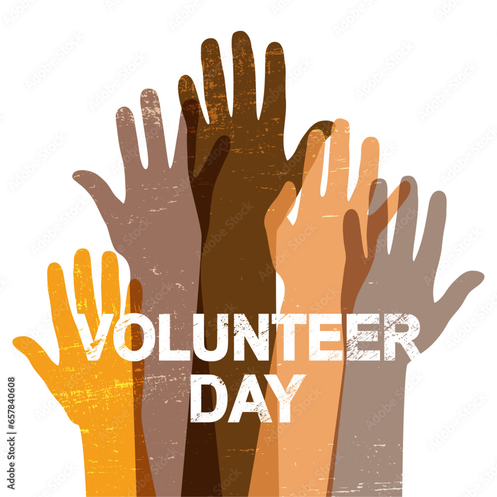 International Volunteer Day greeting banner. IVD awareness concept ...