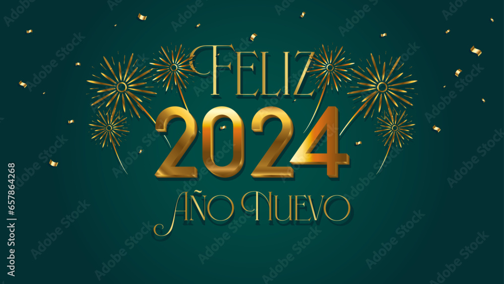 Festive celebration of the beginning of a New Year: Colorful invitation ...