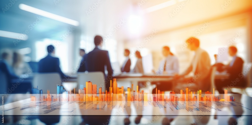 Office Workplace Background with Business People at the Meeting ...