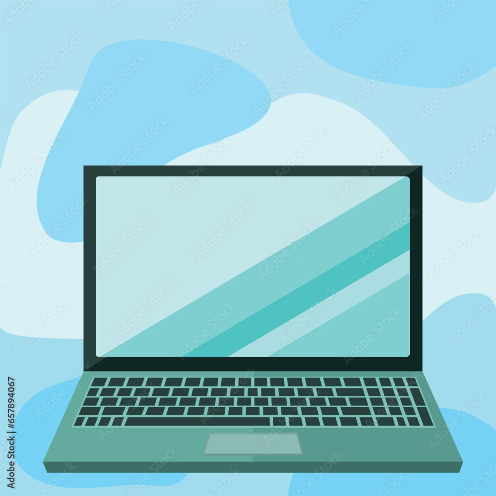 Computer laptop with empty blank screen for text, PC with blank display ...