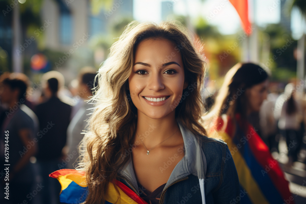 Colombian people with their flag. pride and passion through their flags ...