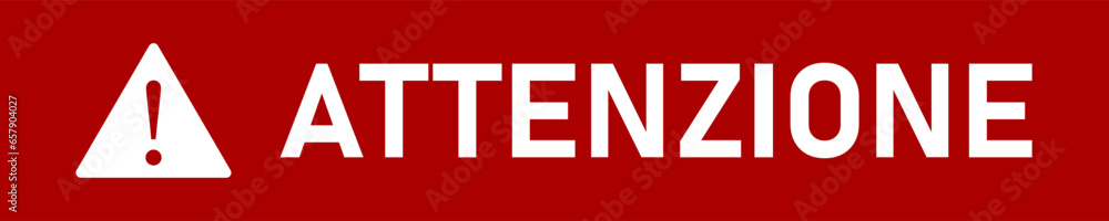 Attenzione ("Attention" in Italian) Red and White Warning Stripe Tape ...