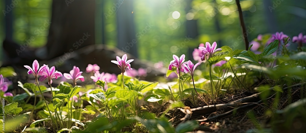Forest flowers in various stages of blooming signify the richness and ...